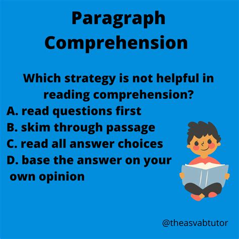The Asvab Tutor Presents Question On Reading Comprehension Strategies The Asvab Tutor