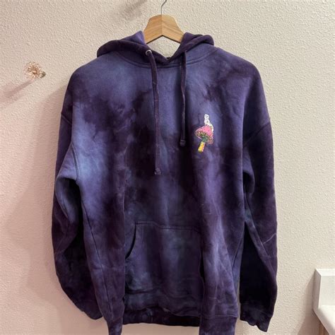 Purple Tye Dye Rip N Dip Sweatshirt With Mushroom Depop