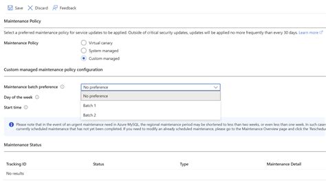 Azure Portal でスケジュールされたメンテナンスを設定する Azure Database For Mysql