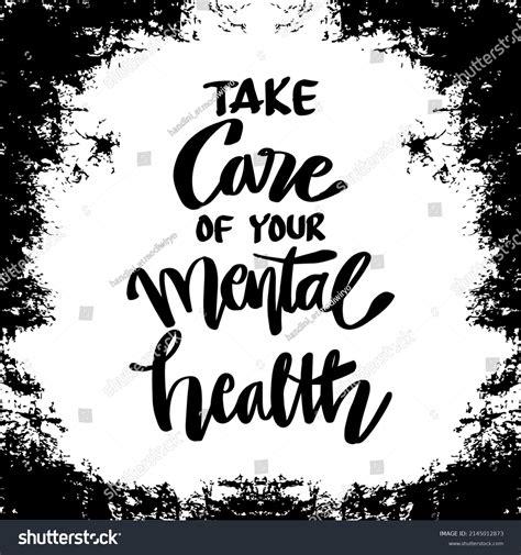 Take Care Your Mental Health Poster Stock Vector Royalty Free