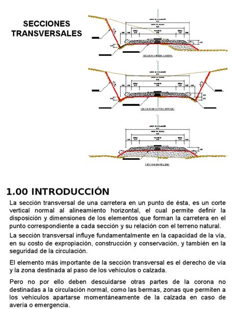Secciones Transversales En Carreteras Pdf La Carretera Curva