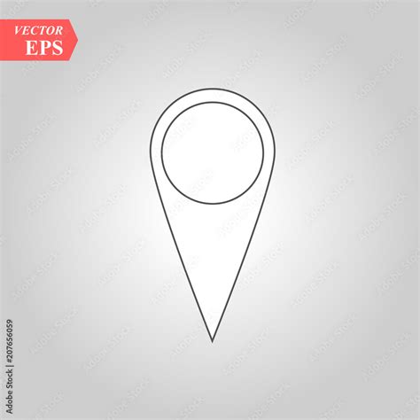 Pin Icon Vector Location Sign Isolated On White Background Navigation Map Gps Direction