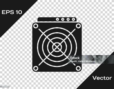 회색 Asic 광부 아이콘 투명 한 배경에 고립 암호 화폐 채굴 장비 및 하드웨어 애플리케이션별 집적 회로 벡터 일러스트 Cpu