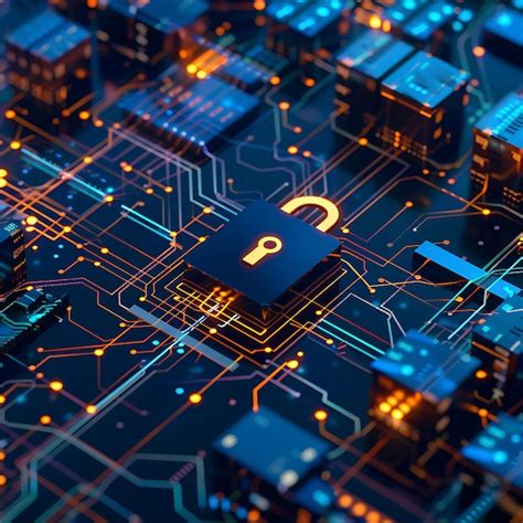 Cybersecurity Lock Premium Ai Generated Image