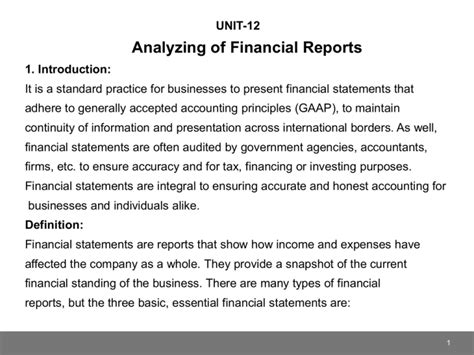 Chapter 9 Financial Statement Analysis