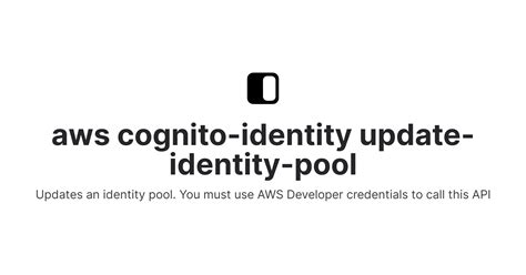aws cognito identity update identity pool fig