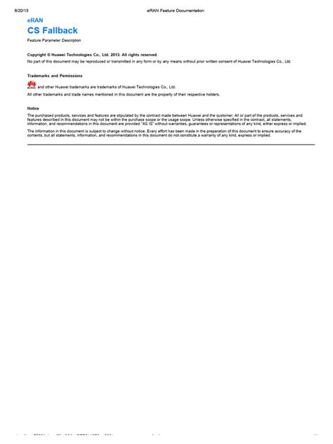 huawei eran feature documentation pdf