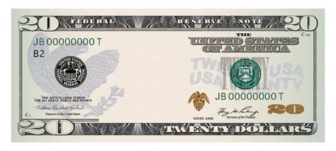 20 Dollar Bill Template
