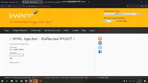 Html Injection Reflected Post Youtube