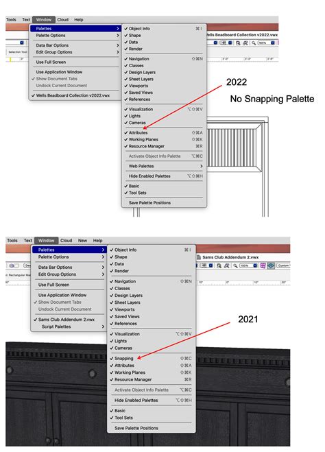 Snapping Palette In 2022 Missing General Discussion Vectorworks Community Board