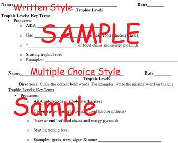 Trophic Levels Presentation And Guided Notes BUNDLE By Darling Differentiation