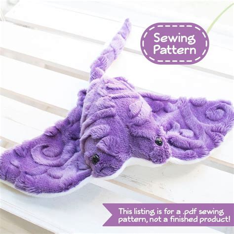 Stuffed Animal Stingray Sewing Pattern Pdf Digital Download Plush