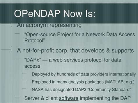 Ppt Opendap And Its Data Access Protocol Dap Powerpoint