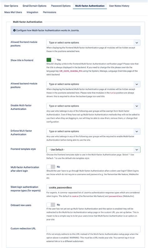 Multi Factor Authentication Joomla Documentation