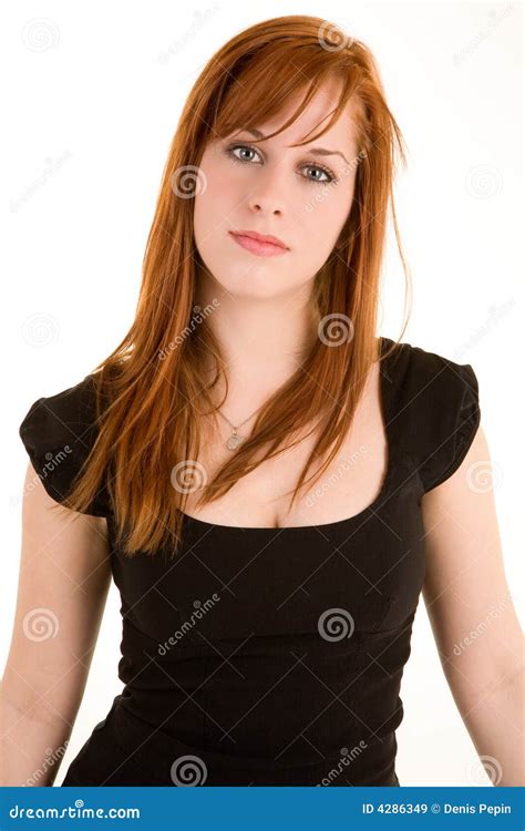 Mooie Roodharige Dame Isolated Op Wit Stock Afbeelding Image Of Mensen Ge Soleerd