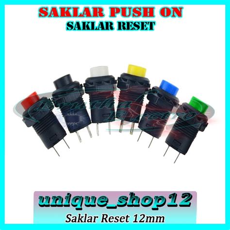 Jual Saklar Reset 12mm DS 427 Push On Saklar Tombol Reset Momentary Switch Button AC DC Sakelar