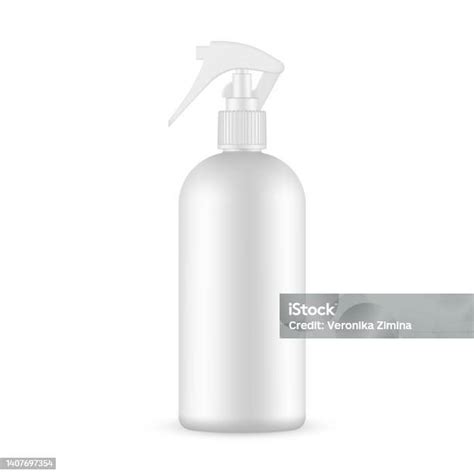 빈 플라스틱 스프레이 병 모형 정면보기 흰색 배경에 고립 분무기 병에 대한 스톡 벡터 아트 및 기타 이미지 분무기 병 형판