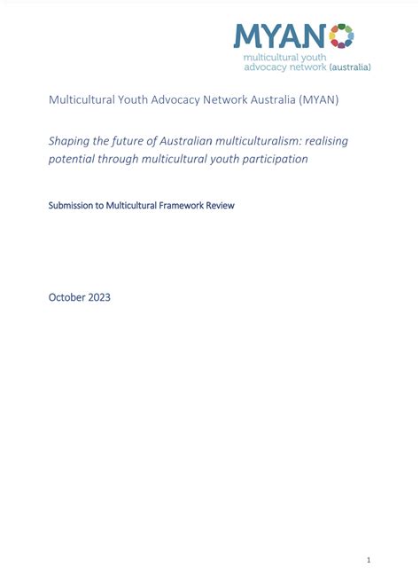 Submission To Multicultural Framework Review Shaping The Future Of Australian Multiculturalism