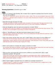 World In The Balence Questionsdocx Name Nicole Bohlman Period 7