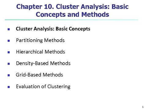 chapter 10 cluster analysis basic concepts and methods