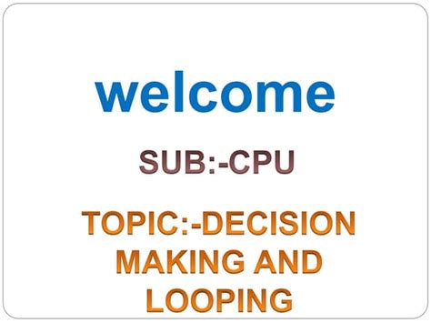 Loops In C Programming Language Pptx