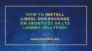How To Install Libssl Dev Package On Ubuntu 22 04 LTS Jammy Jellyfish