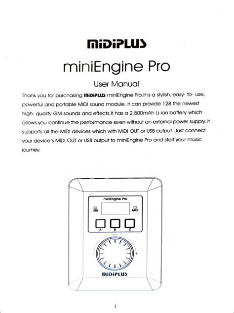 Midiplus Miniengine Pro User Manual Pdf Usb Guitars