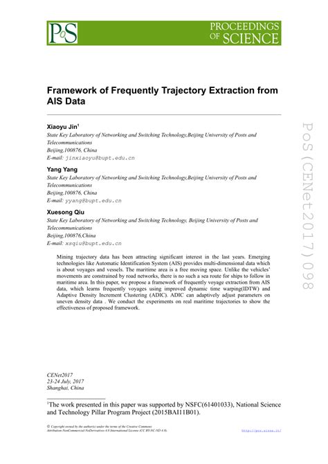Pdf Framework Of Frequently Trajectory Extraction From Ais Data