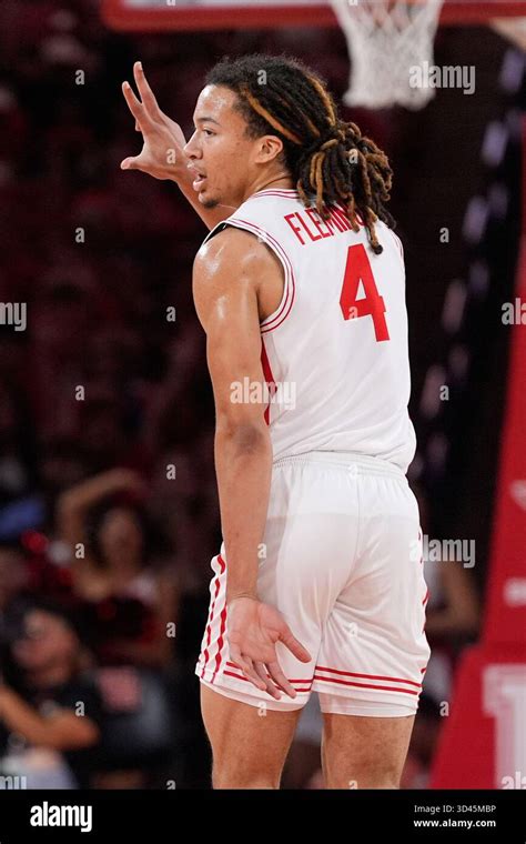 Houston Cougars Guard Kingston Flemings Celebrates After A 3 Pointer