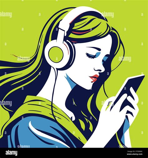 Listening Music Stock Vector Images Alamy