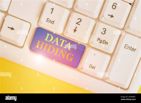 Conceptual Hand Writing Showing Data Hiding Concept Meaning Secretly