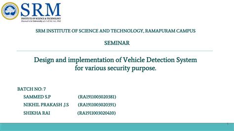 Design And Implementation Of Vehicle Detection System For Various Security Purposes Pptx