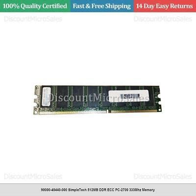 90000 40440 000 SimpleTech 512MB DDR ECC PC 2700 333Mhz Memory EBay