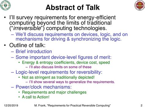 PPT Requirements For Practical Reversible Computing PowerPoint Presentation ID