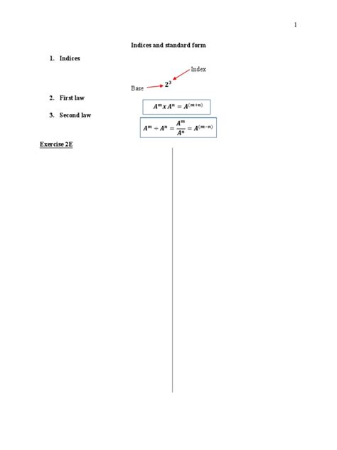 Indices And Standard Form Pdf Number Theory Algebra