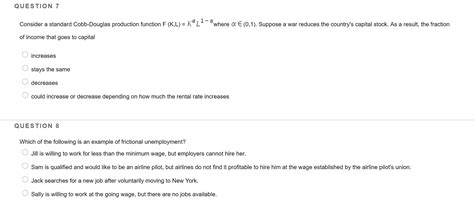 Solved Question 1 Assume A Solow Growth Model With