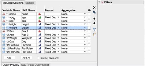 Solved How To Get And In Filter In Sql Query Builder With Jmp14 Jmp User Community