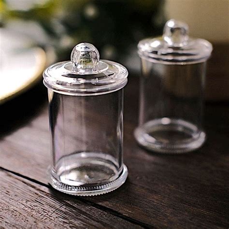 Balsacircle 12 Clear 35 Mini Candy Jars Lids Favor Holders Party