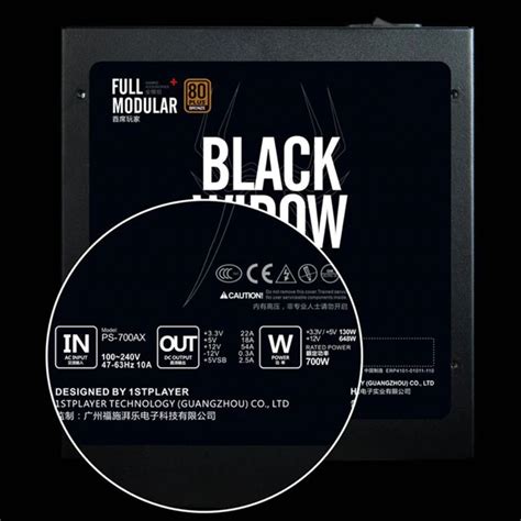 Original Psu For 1stplayer Brand Black Widow Full Module Intel Atx Rx460 Gtx1050 Dual Cpu Server