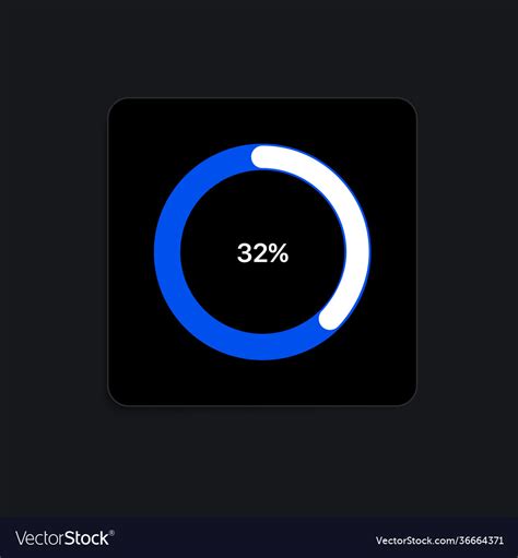 Percent Radial Graph Ui Digital Widget Circular Vector Image