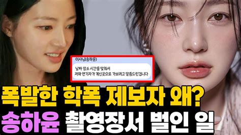 송하윤 폭로 왜 터졌을까 Youtube