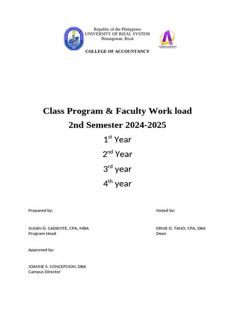 Class Program Bsa 2nd Sem 2024 2025 Pdf Economies Business Economics
