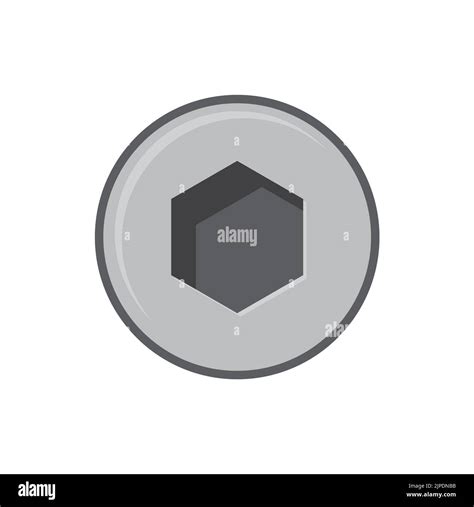 Metal Screw Head With Countersunk Hexagon Socket Isolated Realistic