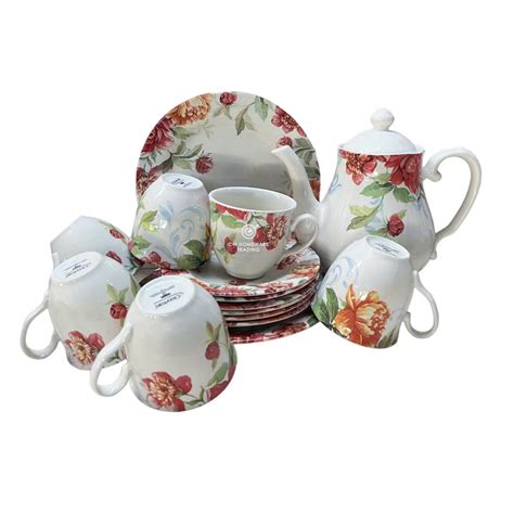 Claytan 1901fs Modfloral 16pcs Hi Tea Set 6 Persons Shopee Philippines