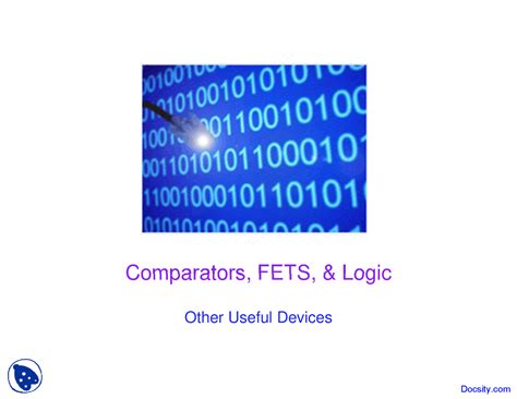 Comparators Experimental Techniques Lecture Slides Docsity