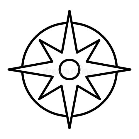 Compass Linear Icon Pocket Compass Thin Line Illustration Navigation