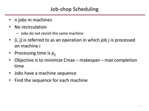 Ppt Job Shop Scheduling Powerpoint Presentation Free Download Id