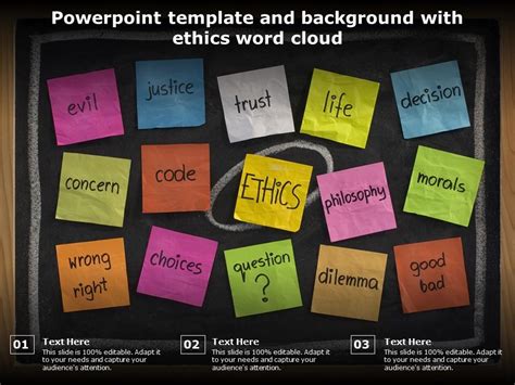 Powerpoint Template And Background With Ethics Word Cloud