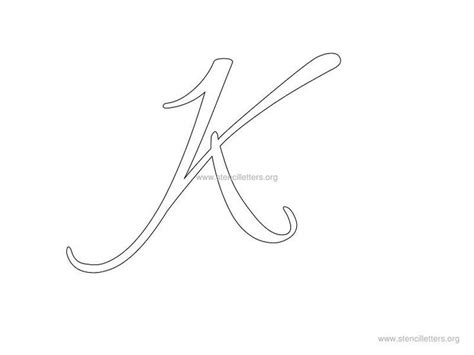 Cursive Wall Stencil Letter K Letter Stencils Letter Wall Wall Stencil Letters
