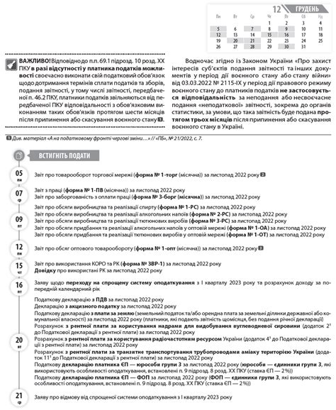 Календар бухгалтера та ФОП на грудень 2022 року
